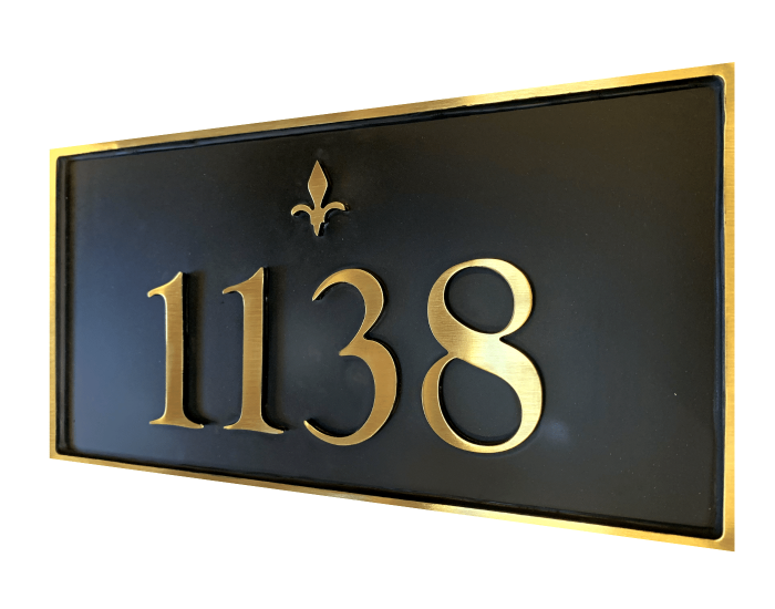 Brass Finish matte black Sign - ASC